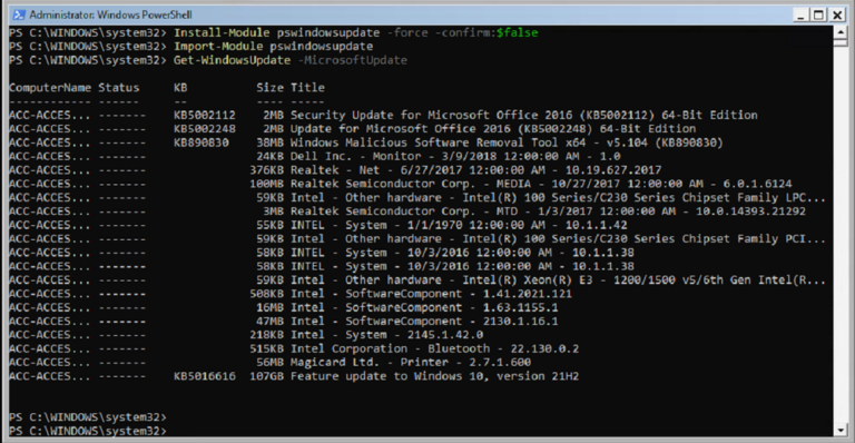 Windows Updates With PowerShell